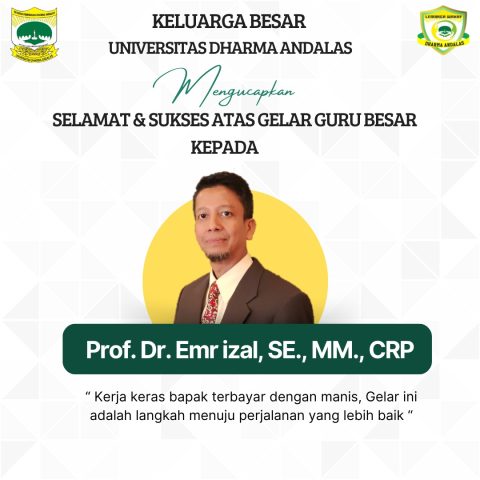 Selamat atas Gelar Guru Besar Prof. Dr. Emrizal, SE., MM — Wakil Rektor ...